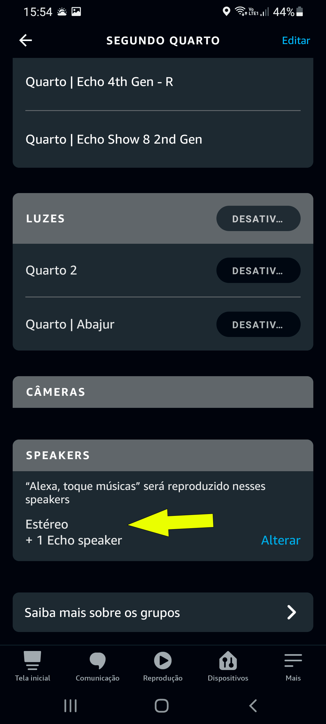 É possível controlar volume de Echo Dot 4th com Echo Show 8?