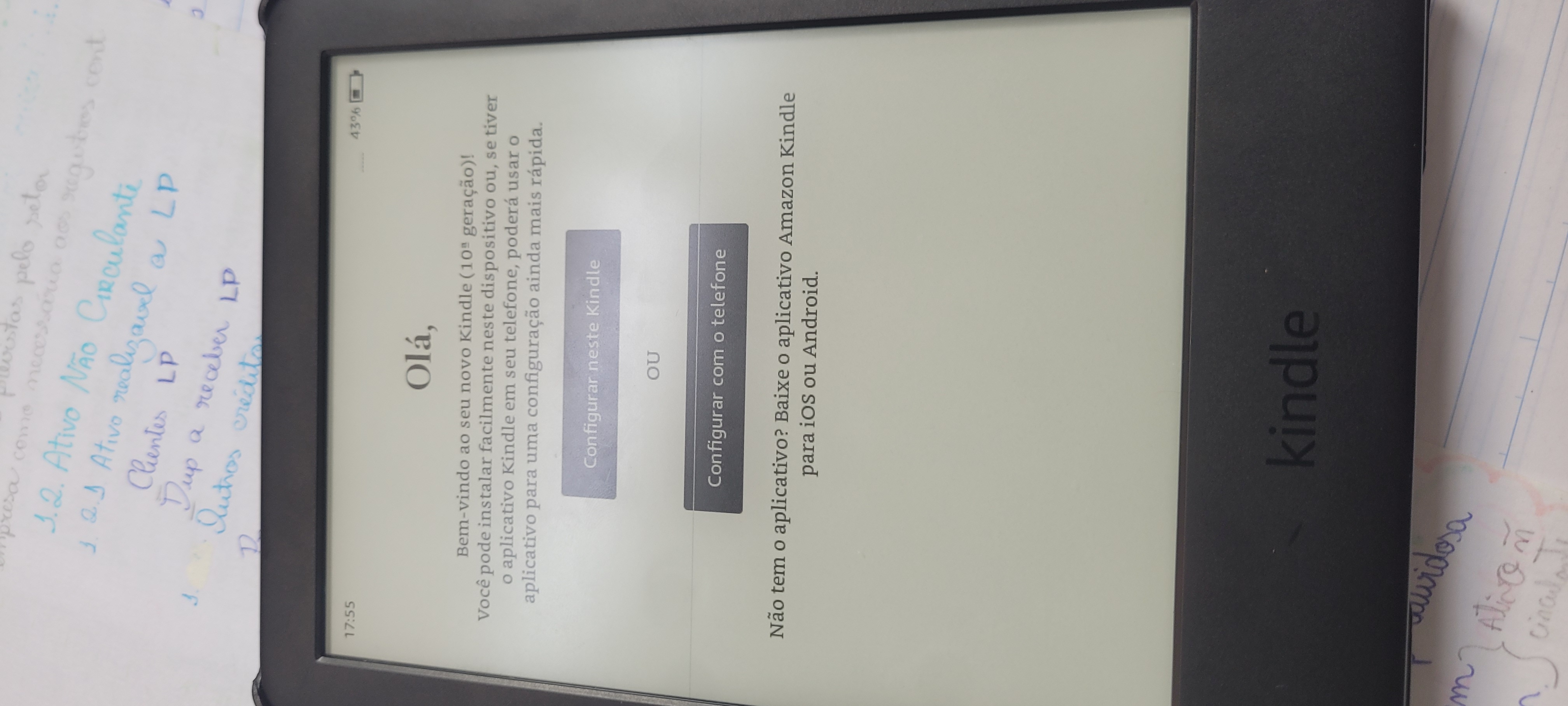 Porque aparece uma linha branca no meio da tela do Kindle 10 geração